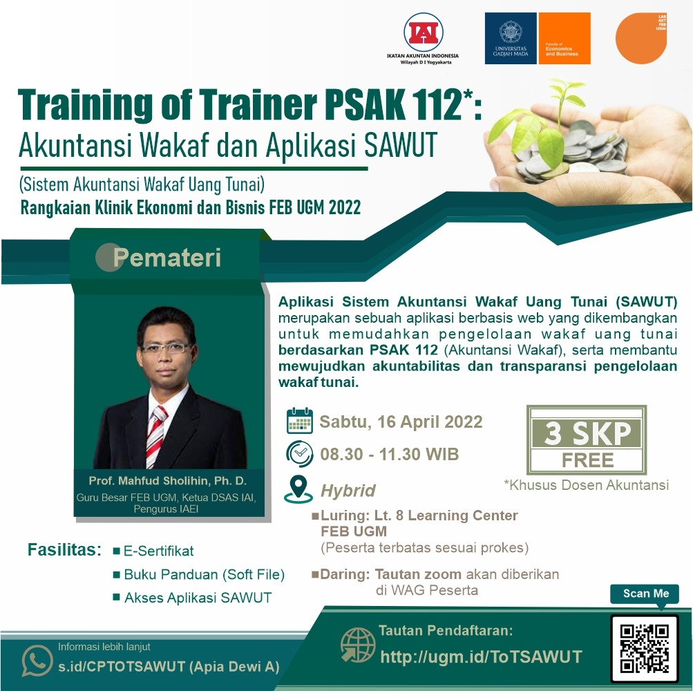 Training of Trainer (ToT) PSAK 112: Akuntansi Wakaf dan Aplikasi SAWUT ...